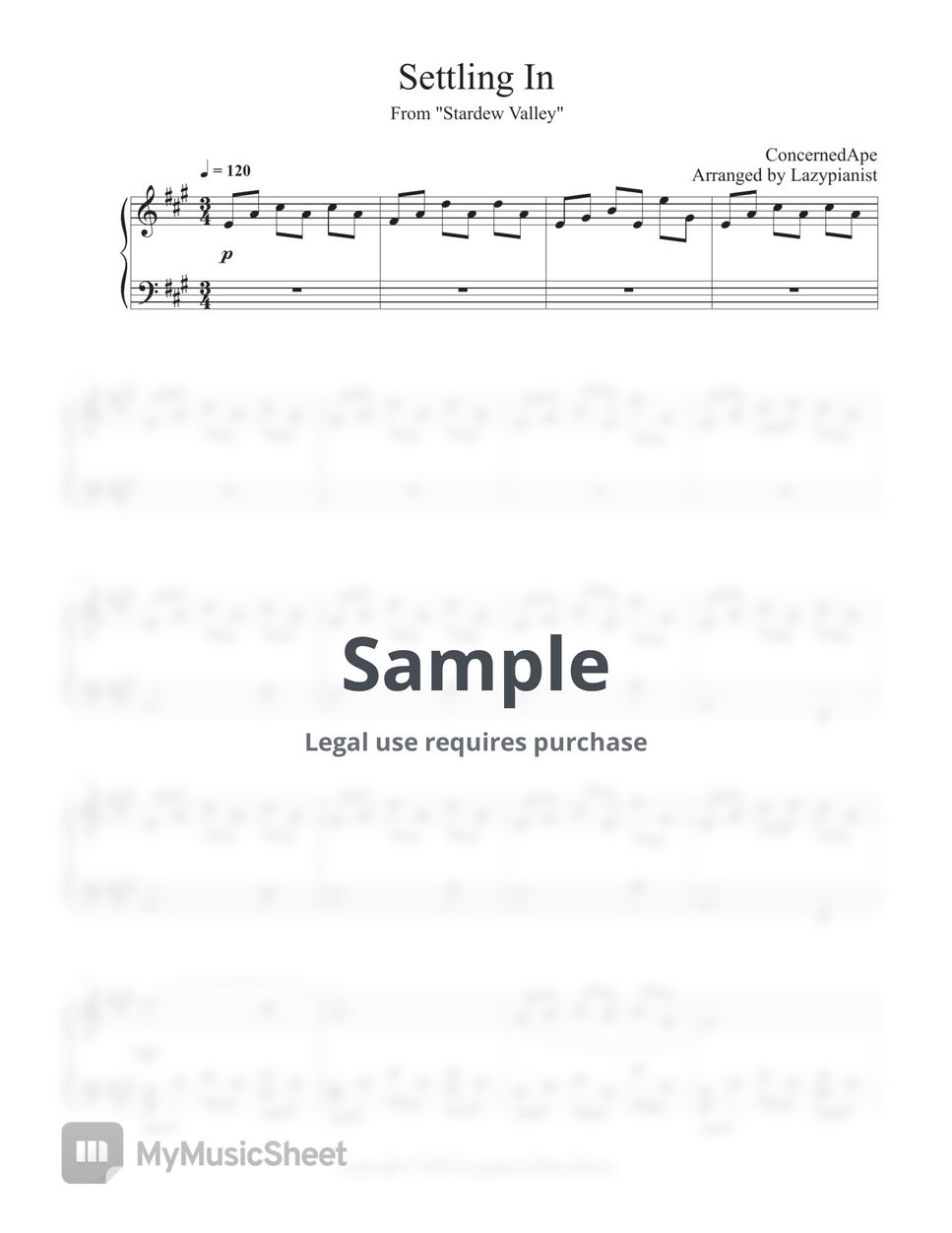 ConcernedApe - Settling In (From "Stardew Valley") Sheet Music by ...