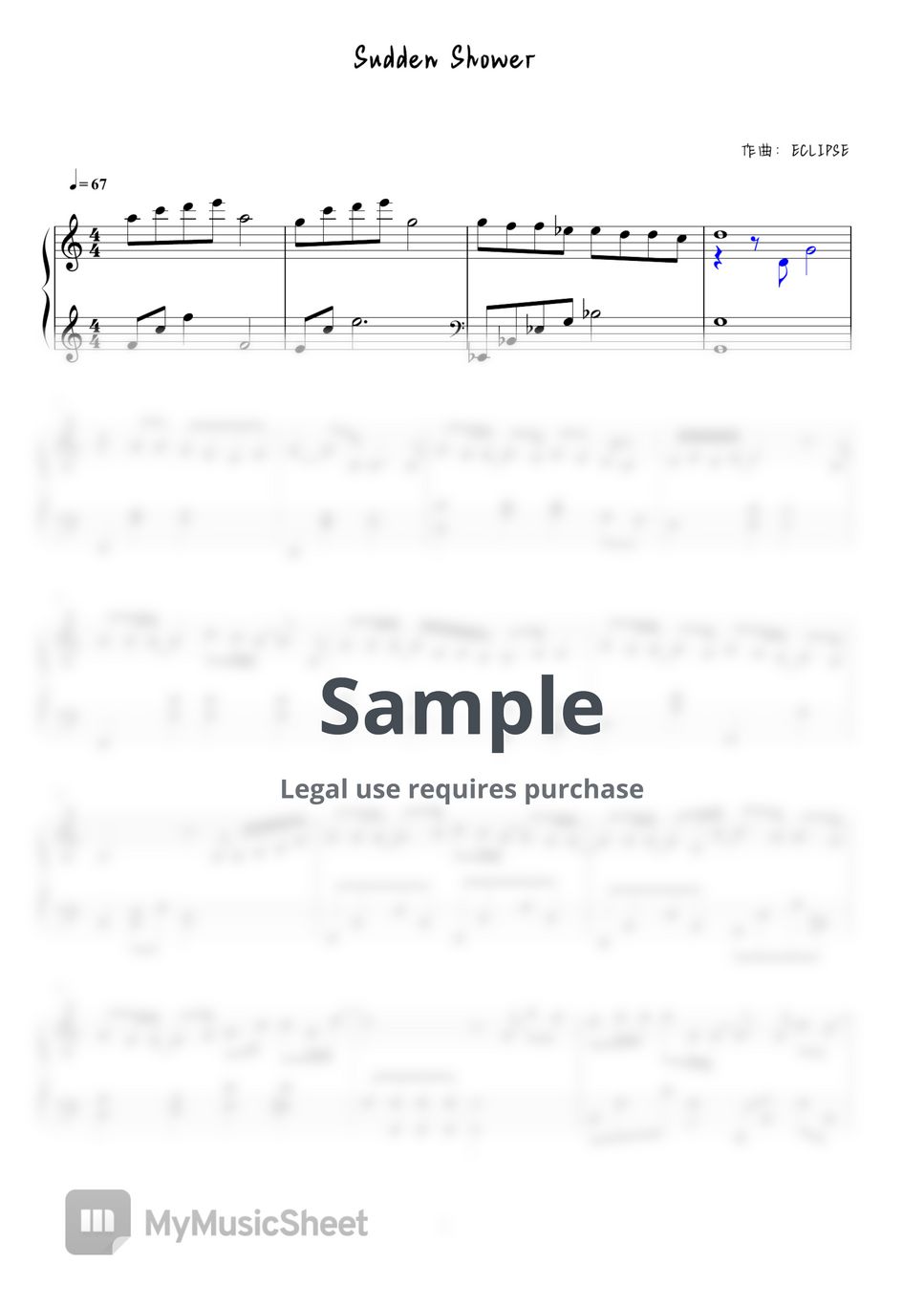 ECLIPSE - Sudden Shower 楽譜 by cc210