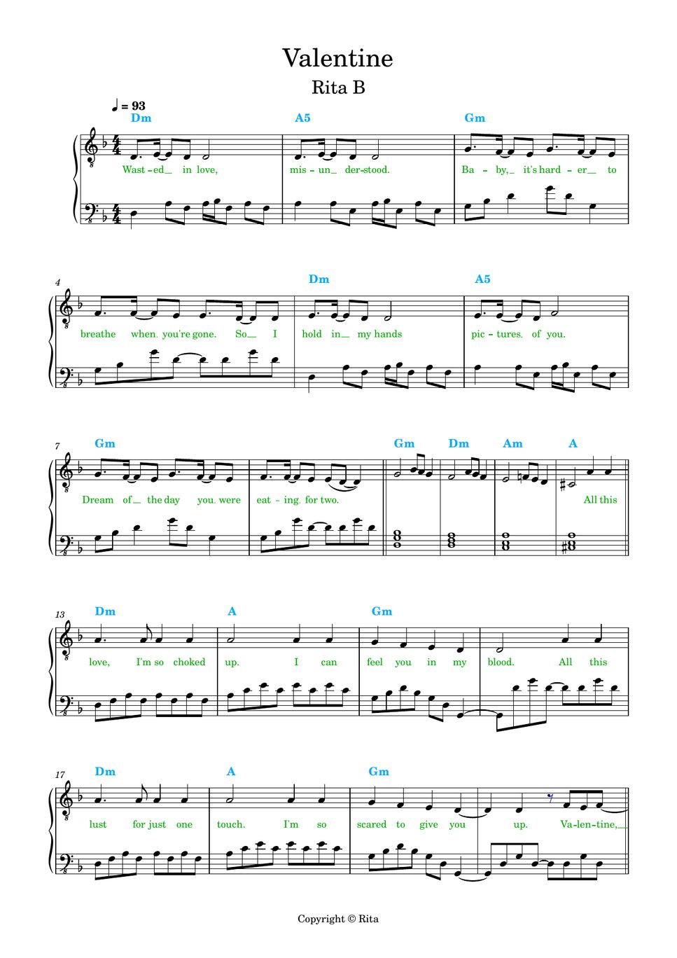 Måneskin - Valentine Sheets by Rita B