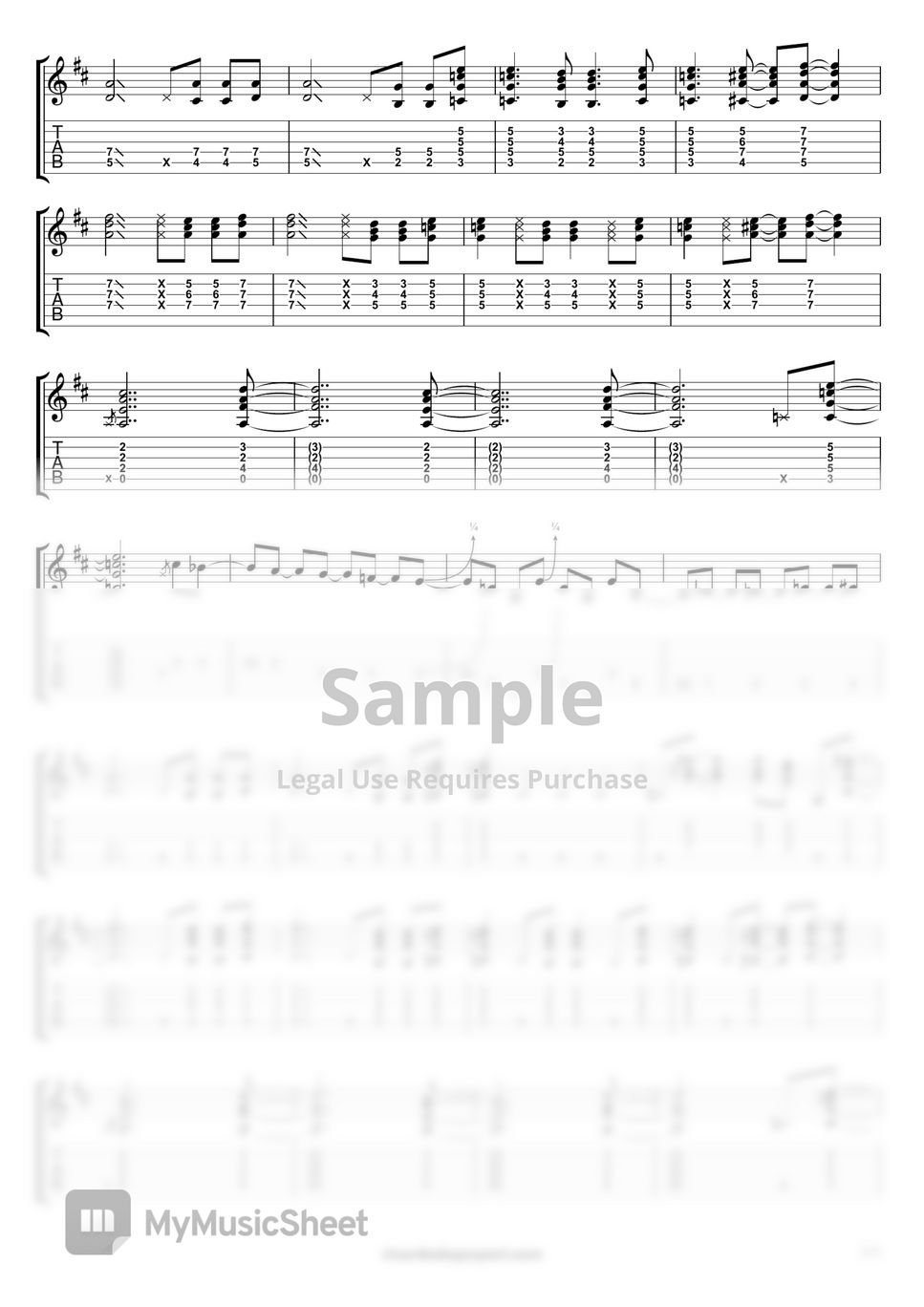 Queen - One Vision (for one guitar) 악보 by Ricardo De Gaspari