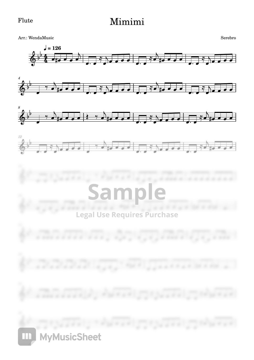 Serebro - Mimimi (Flute) Hoja by WendaMusic