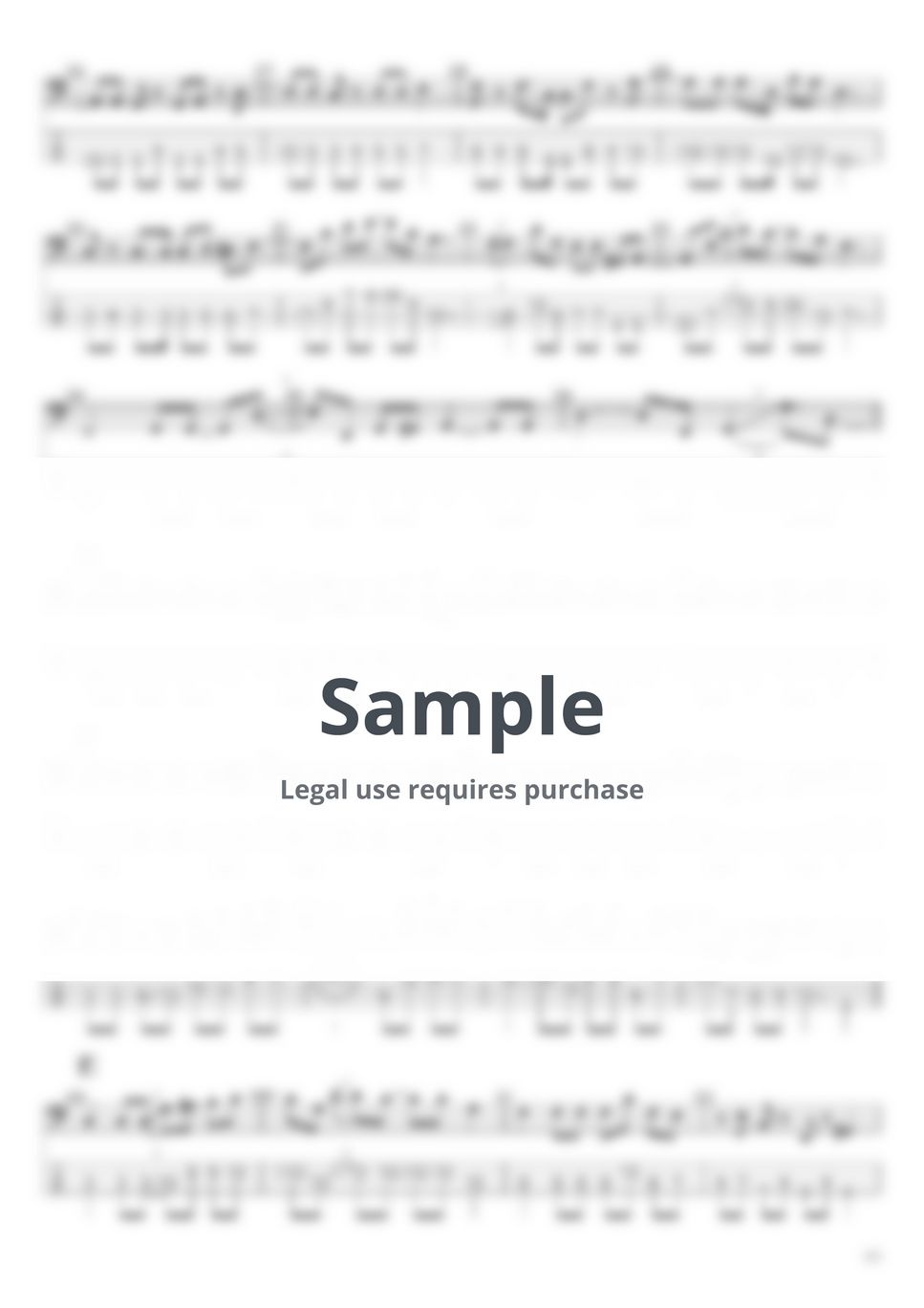 TOMOO - あわいに/Awaini Tab + 1staff by たぶべー＠財布に優しいベース楽譜屋さん（BASS・TAB譜）