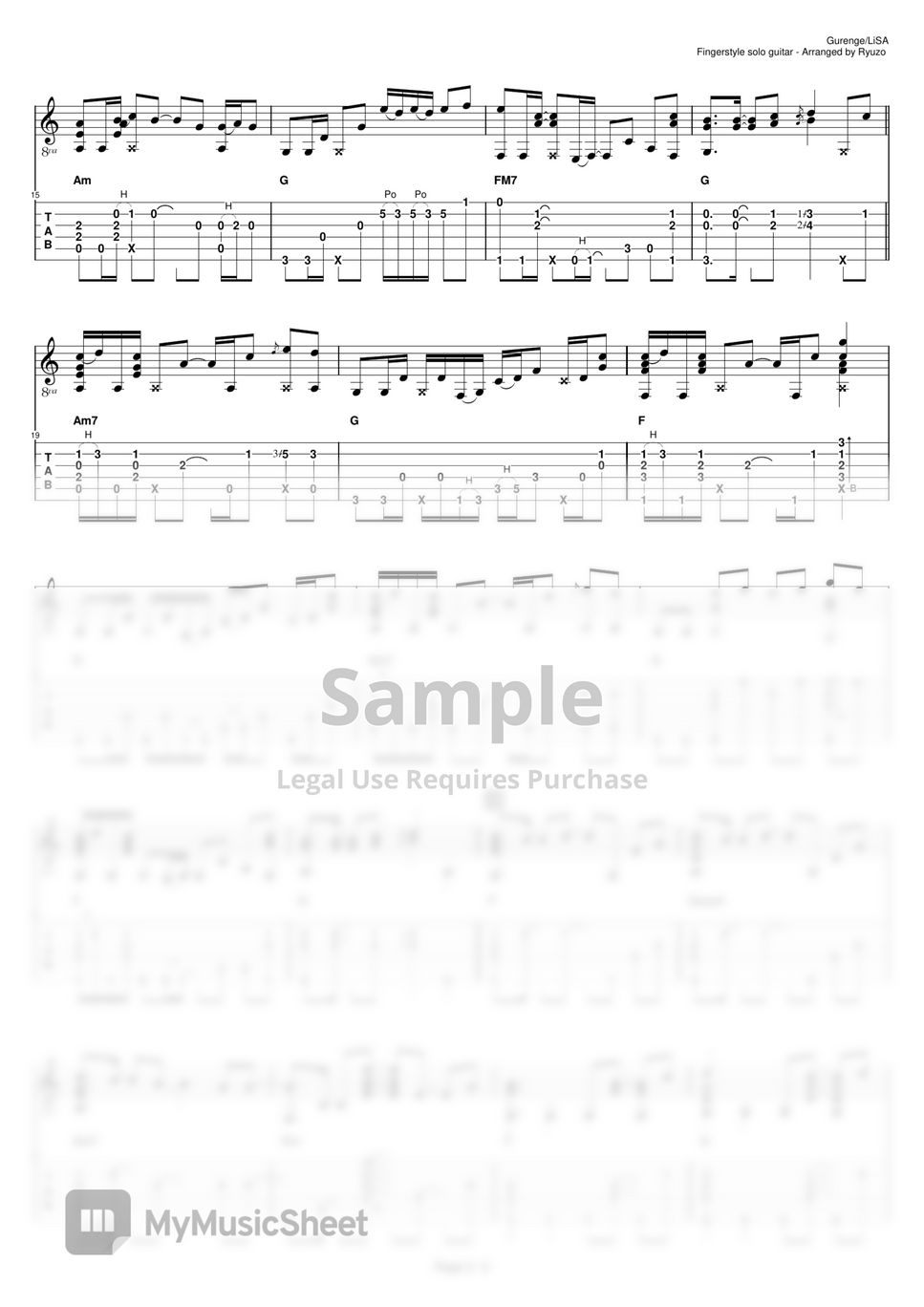 LiSA - Gurenge TAB by 龍藏Ryuzo