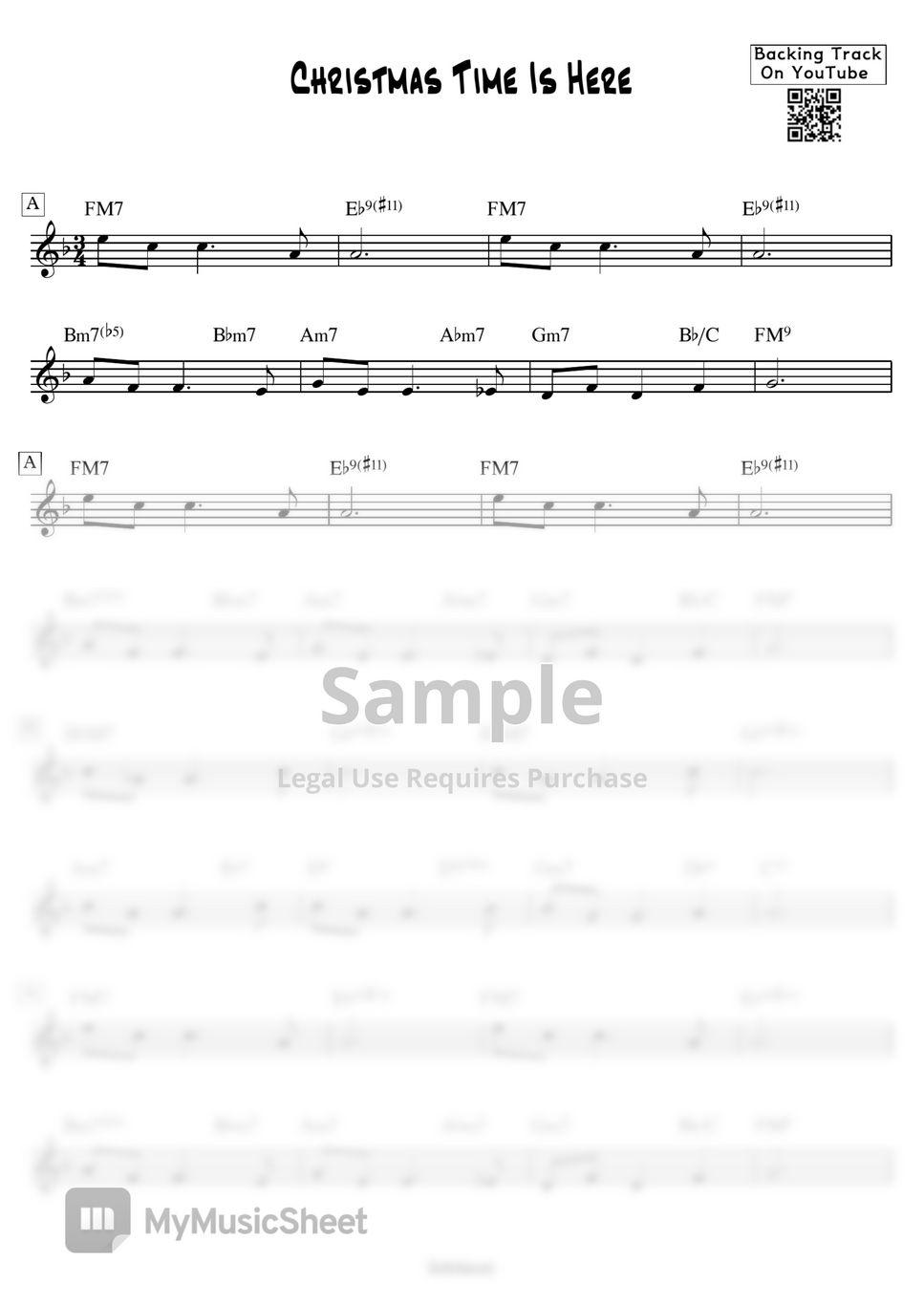 Carol - Christmas Time Is Here / Jazz Backing Track Sheets by BaBoSound