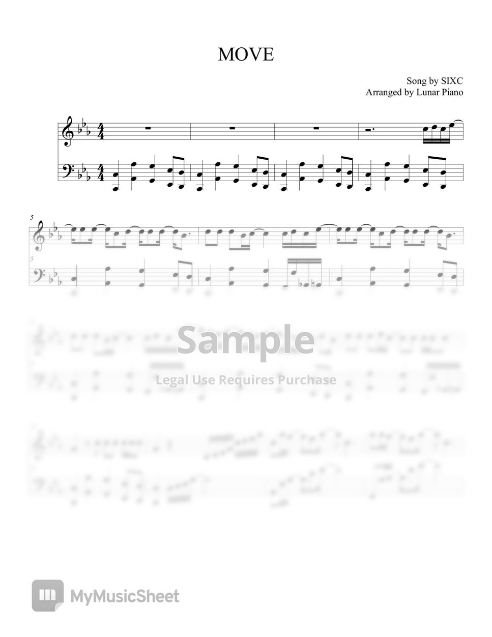 SIXC [PRODUCE X 101] - MOVE (Normal + Easy) Sheets