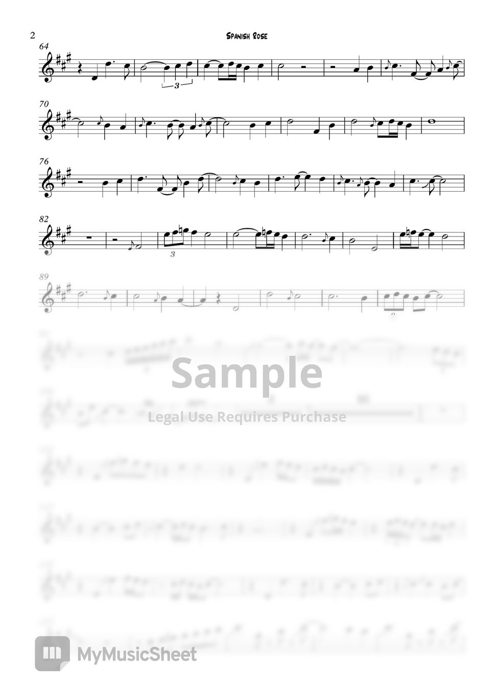 Spanish Rose - Ed Calle (Tenor Sax) Partitura by Ismael Dorado