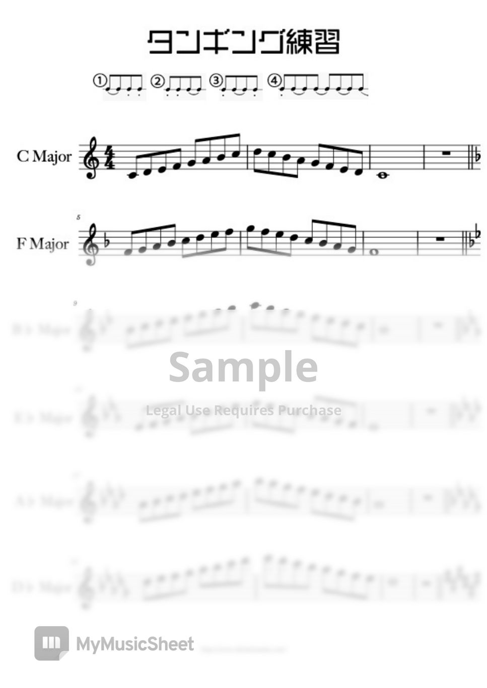 syzkah - Sax Tonguing practice (Tonguing/scale/sax) Sheet Music