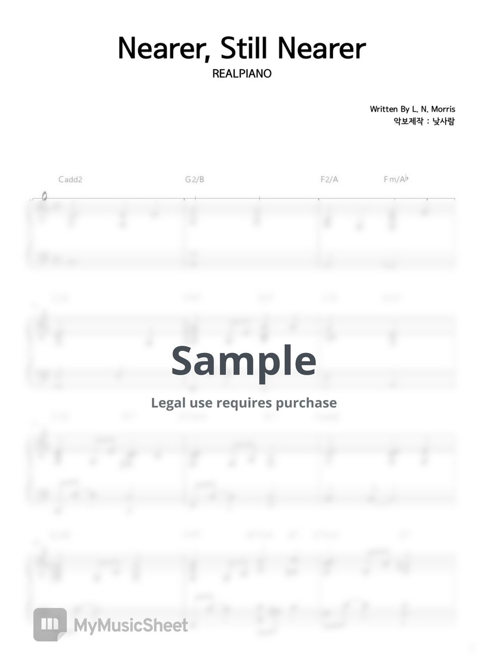 Mrs. C. H. Morris - 귀하신 주여 날 붙드사 (찬송가) Sheets by 낮사람 Realpiano