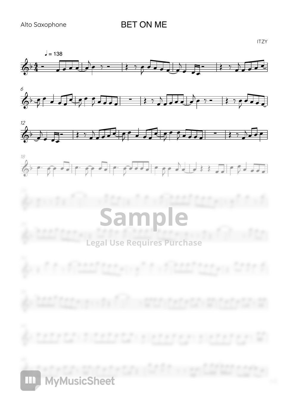 ITZY - BET ON ME Sheet Music by JL