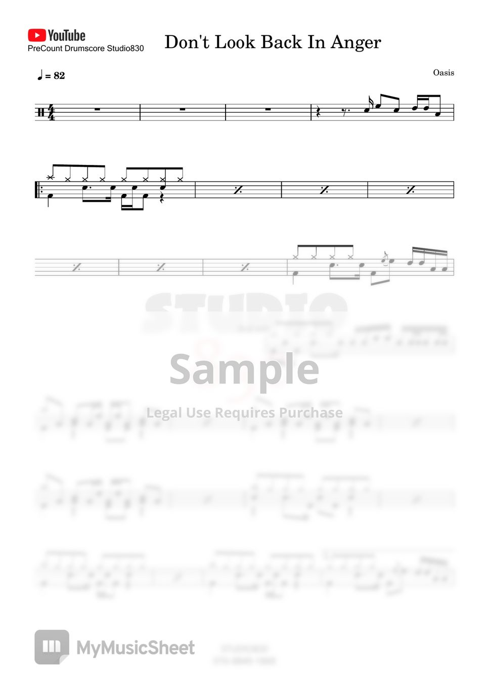 Oasis - Don't_Look_Back_In_Anger Hoja by Studio830