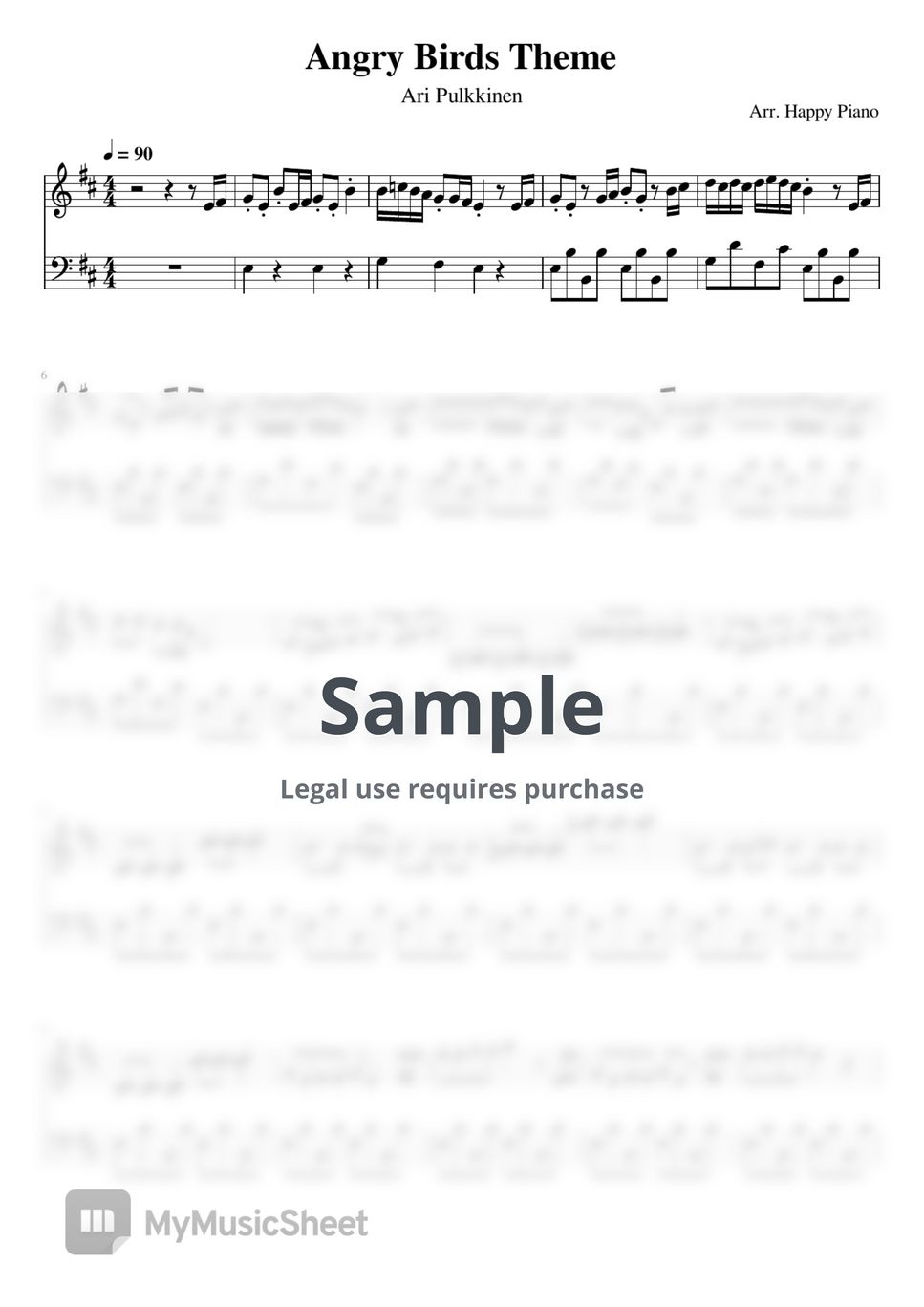 Ari Pulkkinen - Angry Birds Theme Sheet Music by Happy Piano