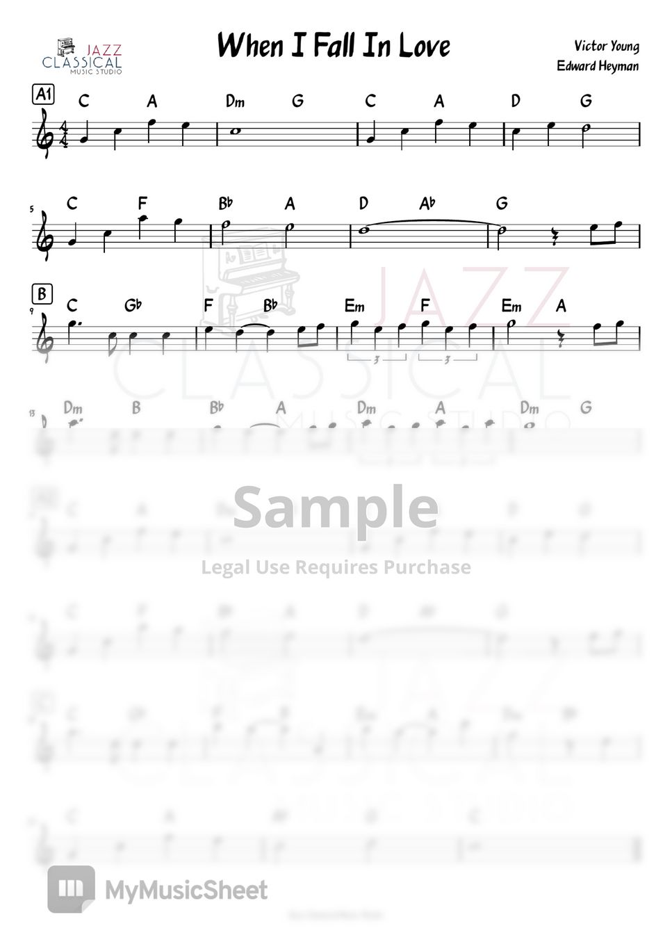 Victor Young - When I Fall In Love 악보 by Jazz Classical Music Studio