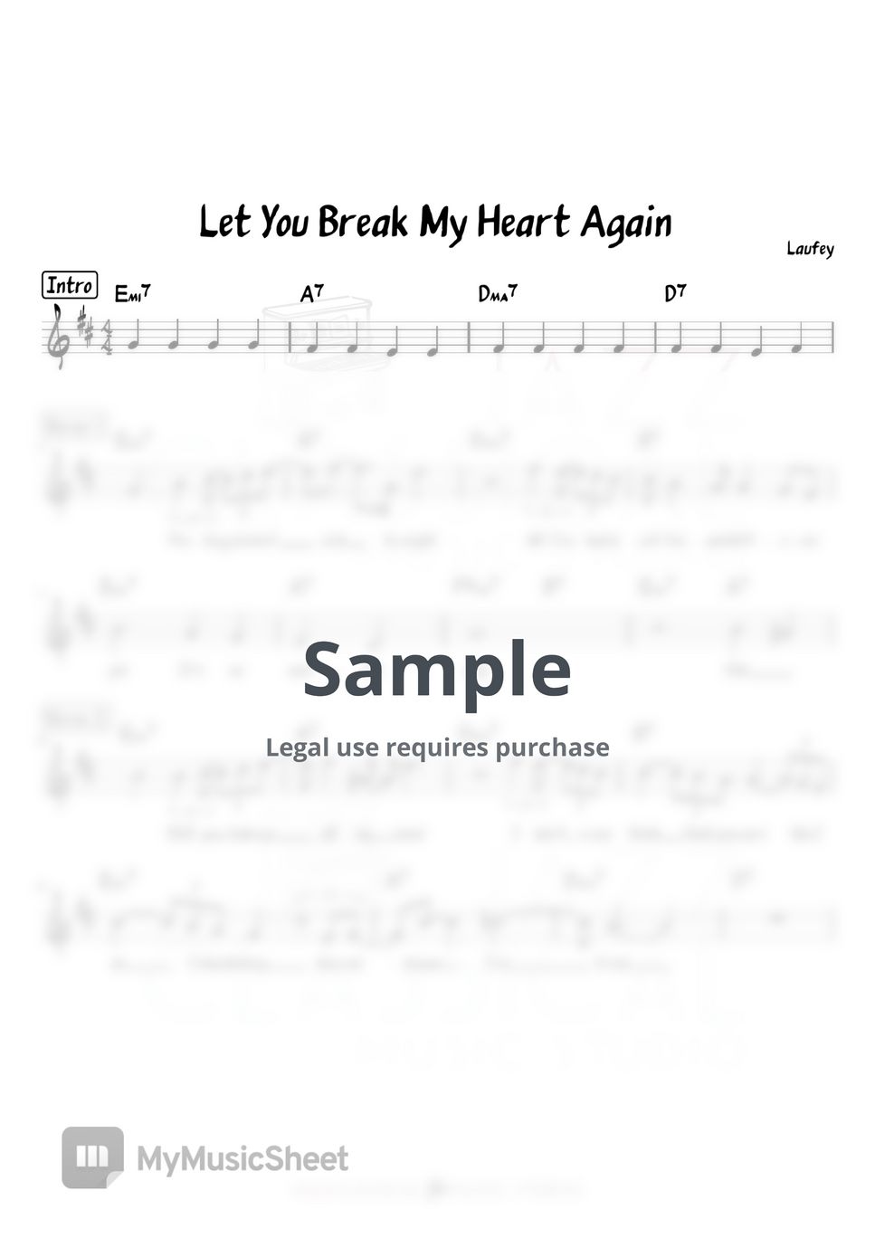 Laufey - Let You Break My Heart Again Sheet Music by Jazz Classical ...