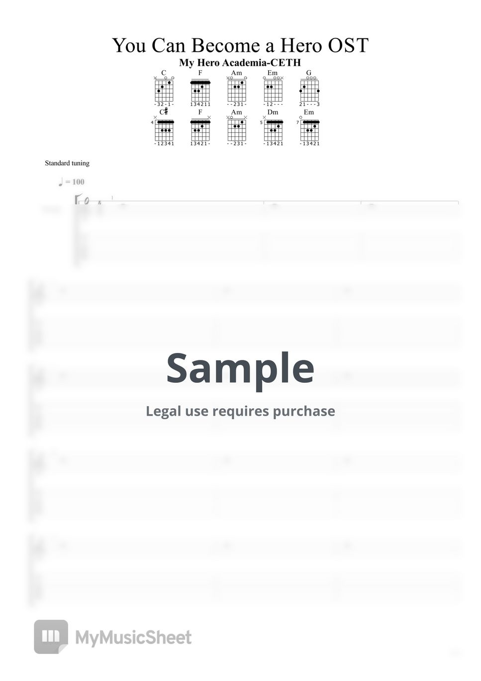 My Hero Academia's - You Can Become A Hero Sheet Music by CETH