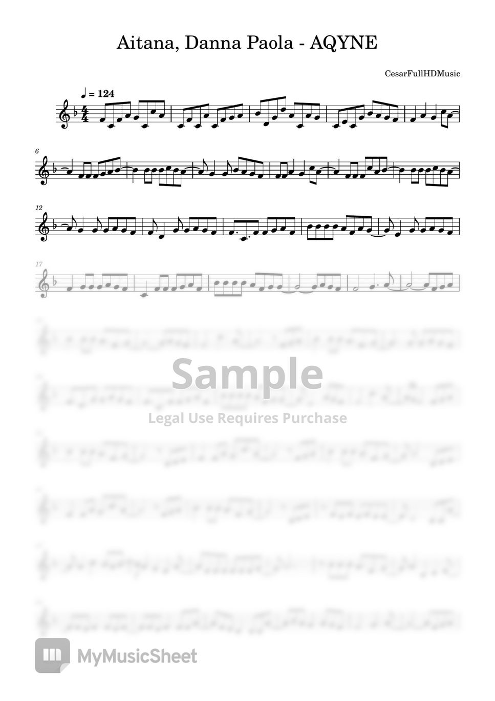 Aitana, Danna Paola - AQYNE Sheet Music