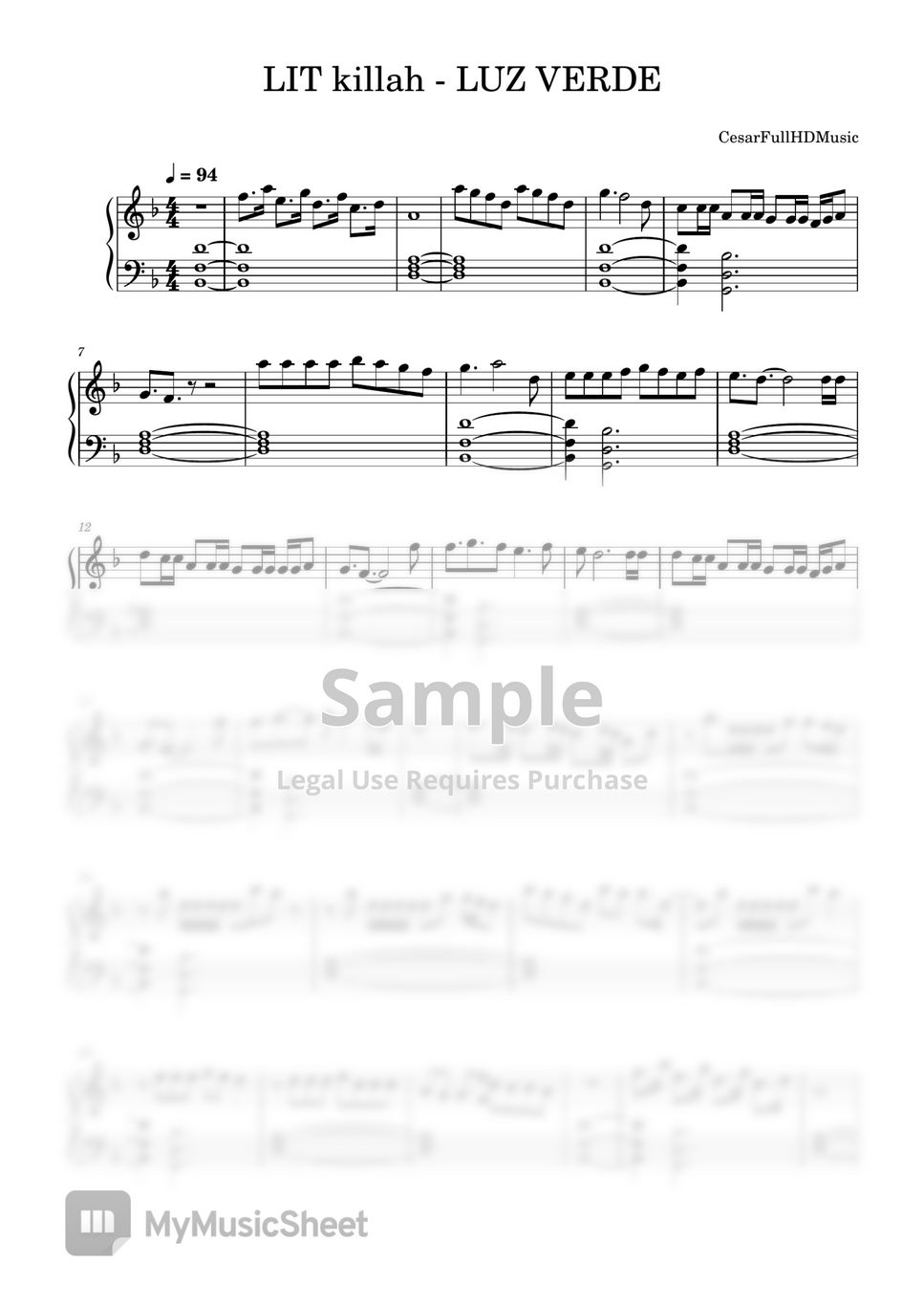 Lit Killah - LUZ VERDE Sheets