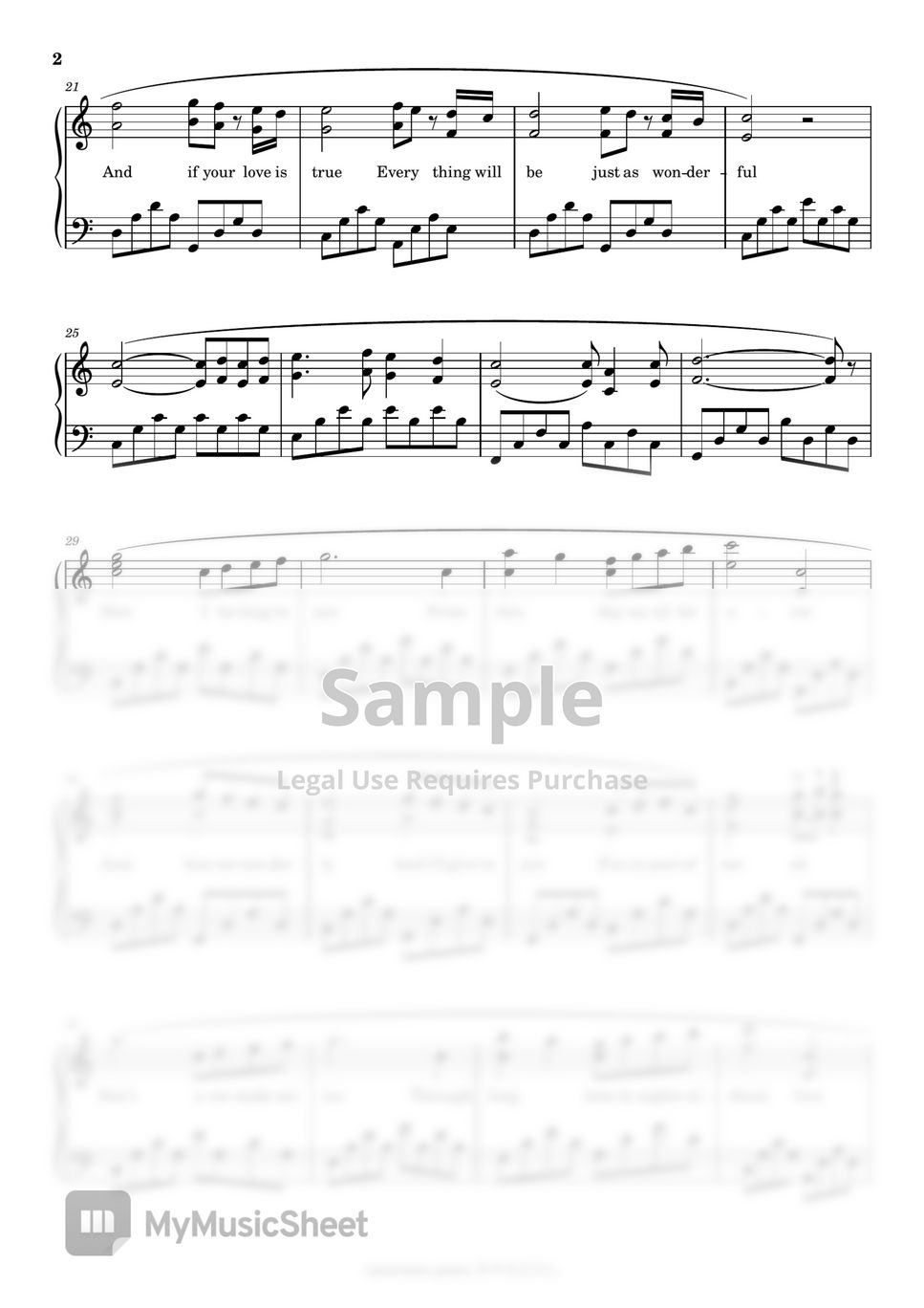 Kellu Chen - A Lover's Concerto (Piano solo/ with Lyrics) Sheet Music by Catwoman Piano