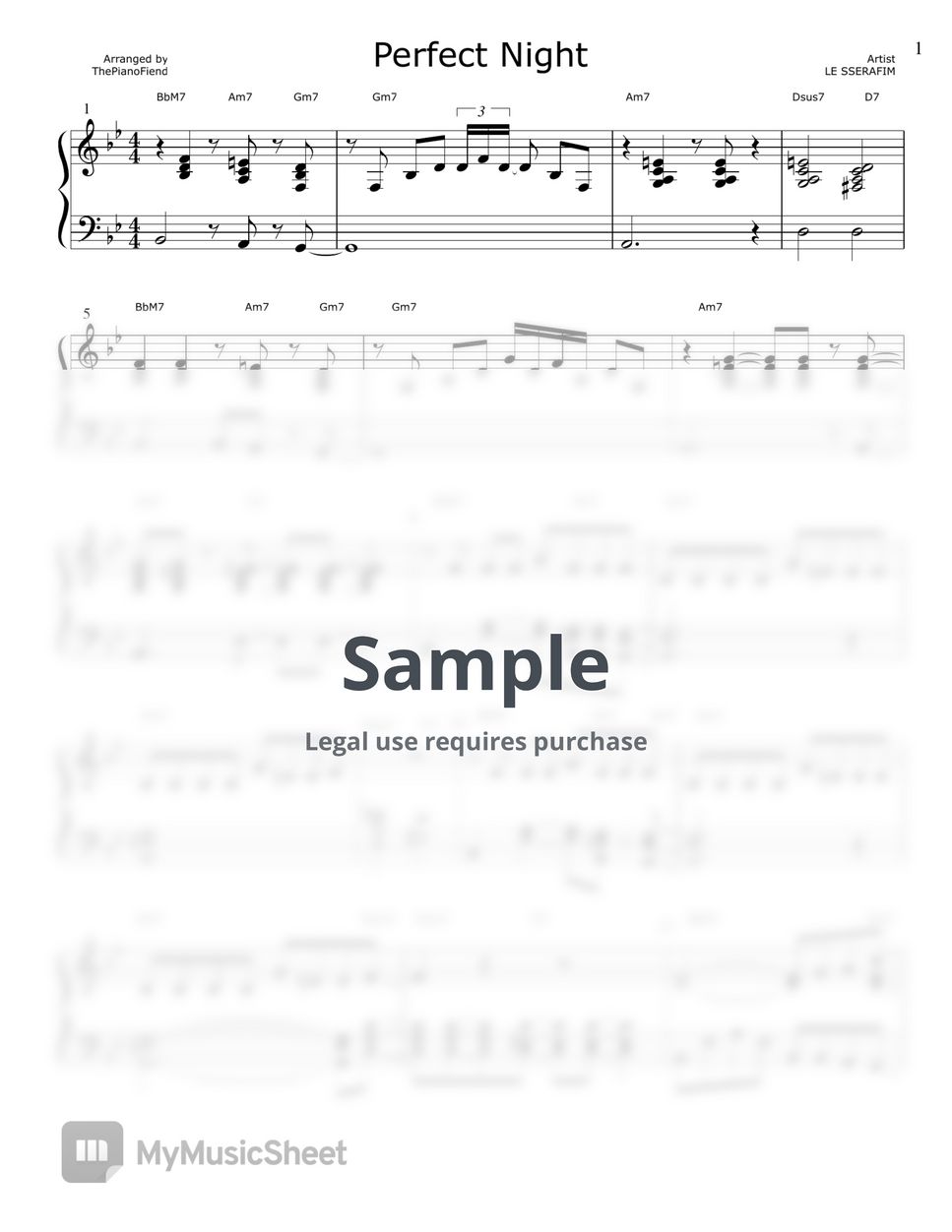 LE SSERAFIM - Perfect Night Sheet Music by ThePianoFiend