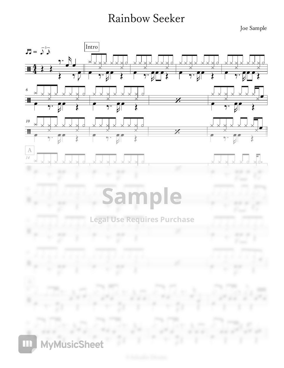 Joe Sample - Rainbow Seeker Sheet Music by Arkadia Drums