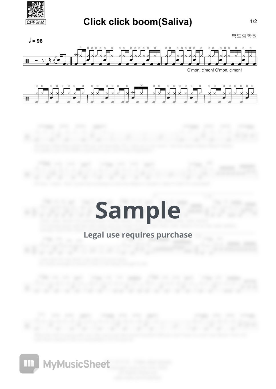 Saliva - Click click boom Sheets by Mcdrum