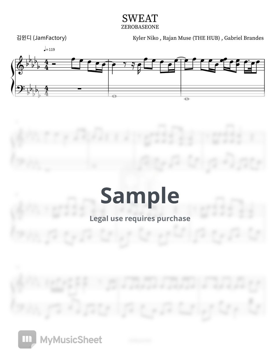 ZEROBASEONE(제로베이스원) - SWEAT Sheet Music by chihyun416