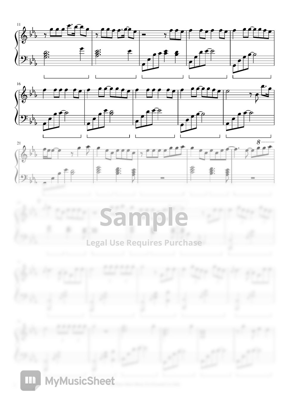 Treasure (트레저) - I Love You (사랑해) Partitura by Pop Piano