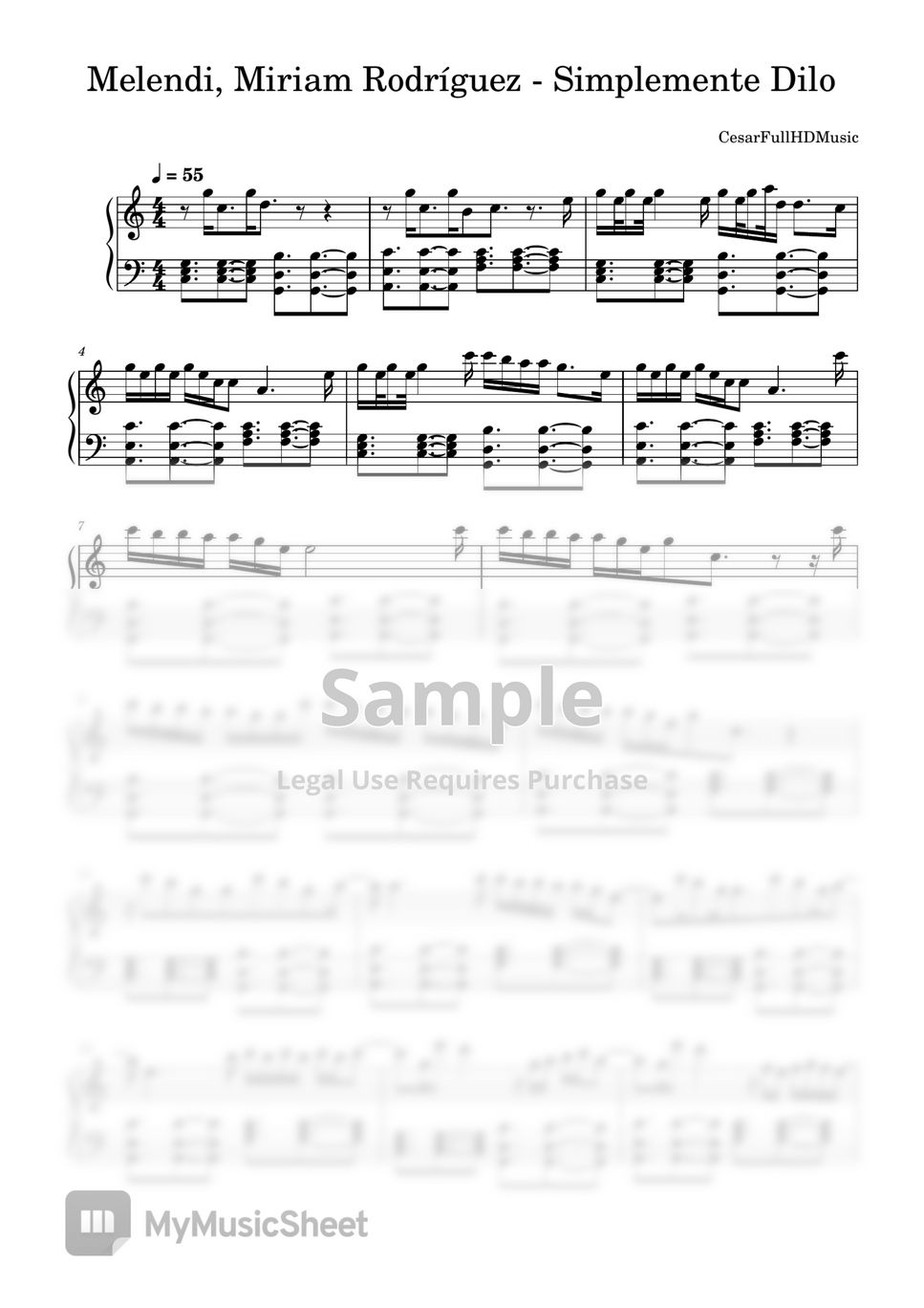 Melendi & Miriam Rodríguez - Simplemente Dilo Sheets