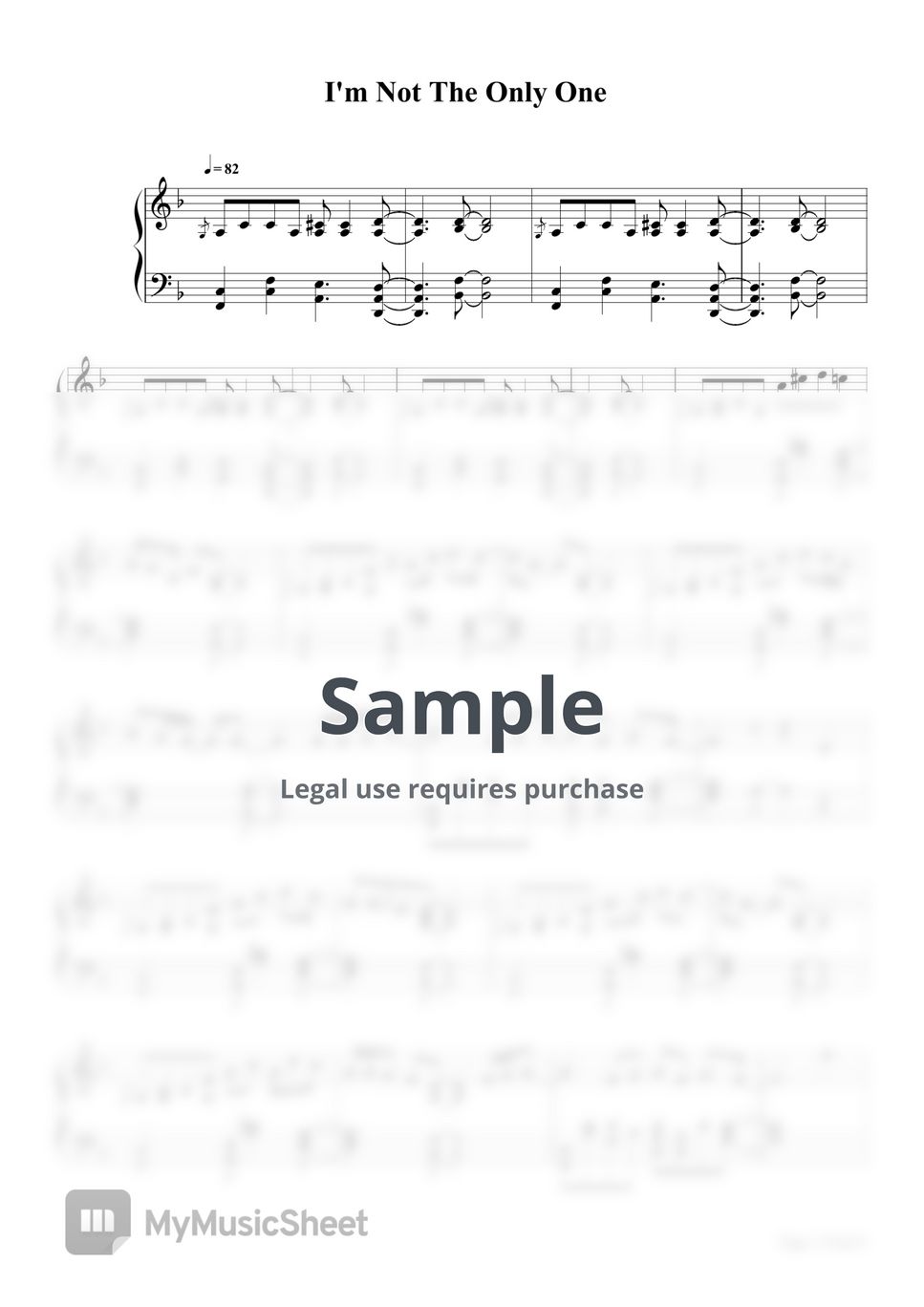 Sam Smith - Im Not the Only One (Sam Smith) Sheet Music by Yilun