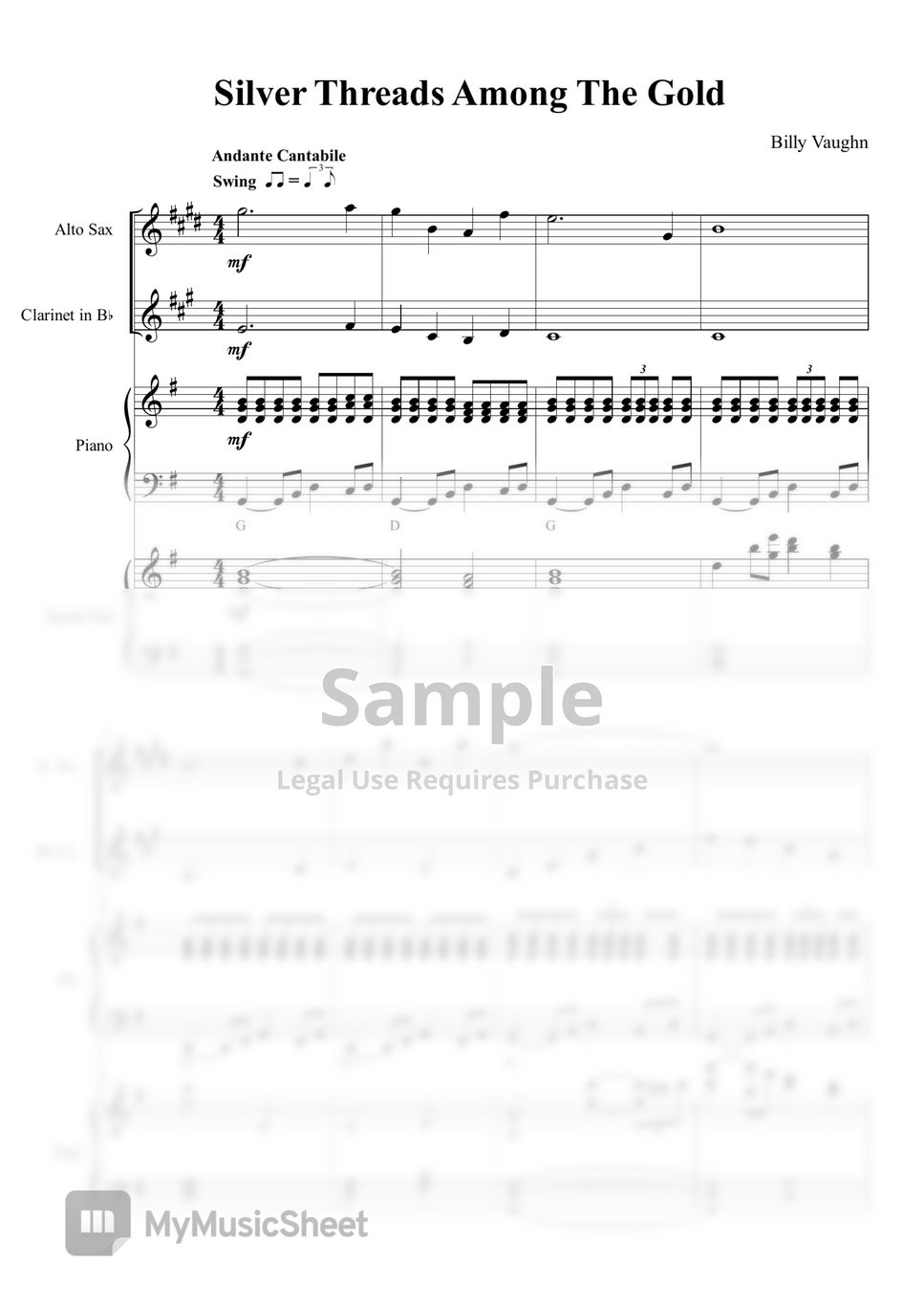 Billy Vaughn - Silver Thread Among the gold Sheets by Studio Bell