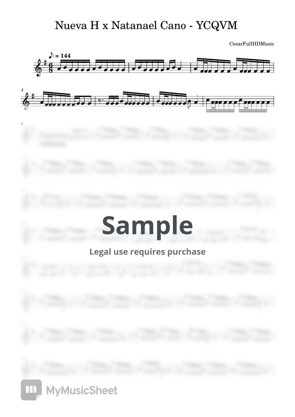 Nueva H x Natanael Cano - YCQVM Sheets