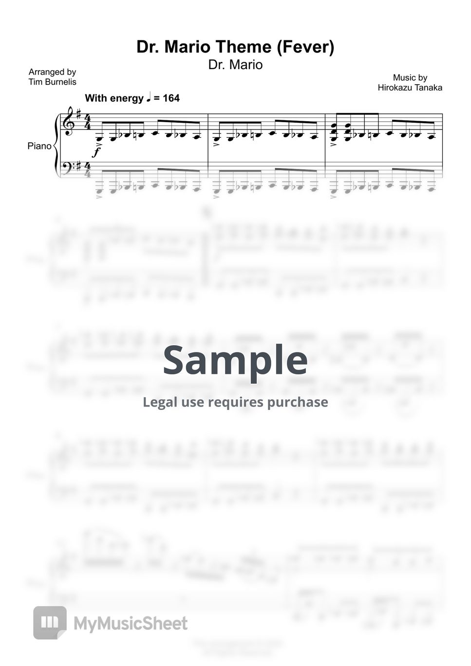 Dr Mario - Dr. Mario Theme (Fever) نوتة by Tim Burnelis