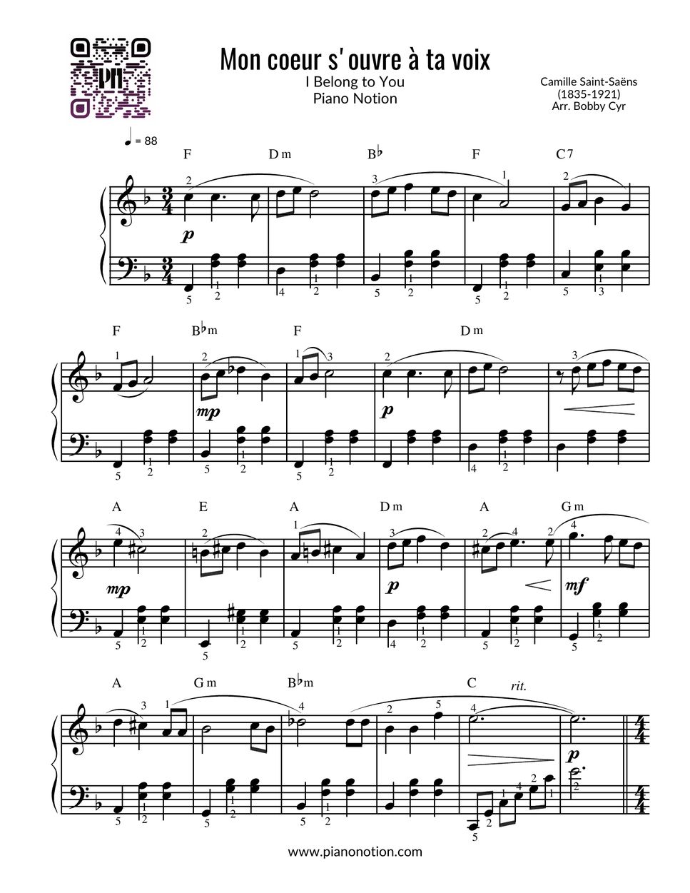 Camille Saint-Saëns - Mon coeur s'ouvre à ta voix - I Belong to You ...