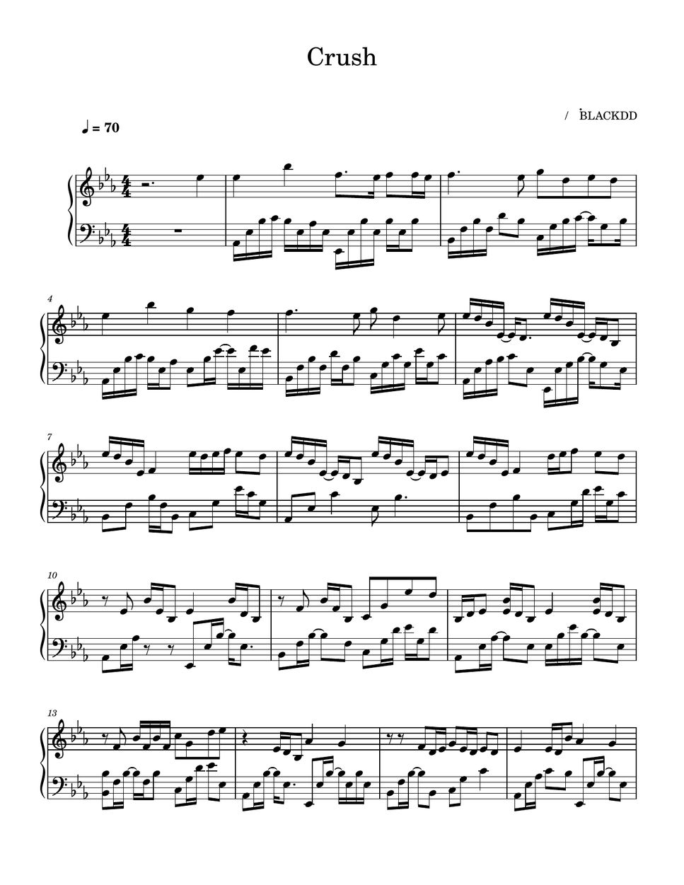 BLACKDD - Crush Sheet Music by c