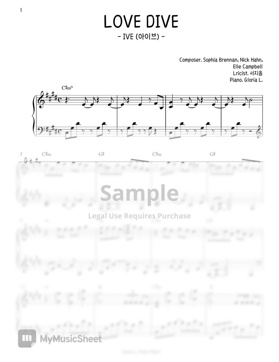 IVE (아이브) - Love Dive Sheets by Gloria L.