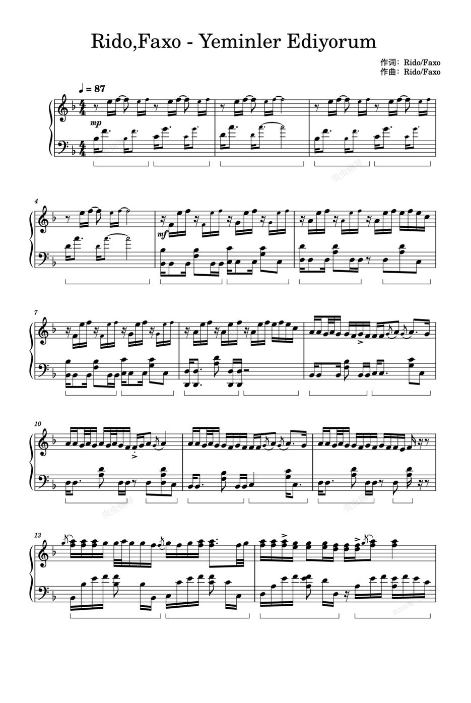 Rido,Faxo - Yeminler Ediyorum Sheets by wyn