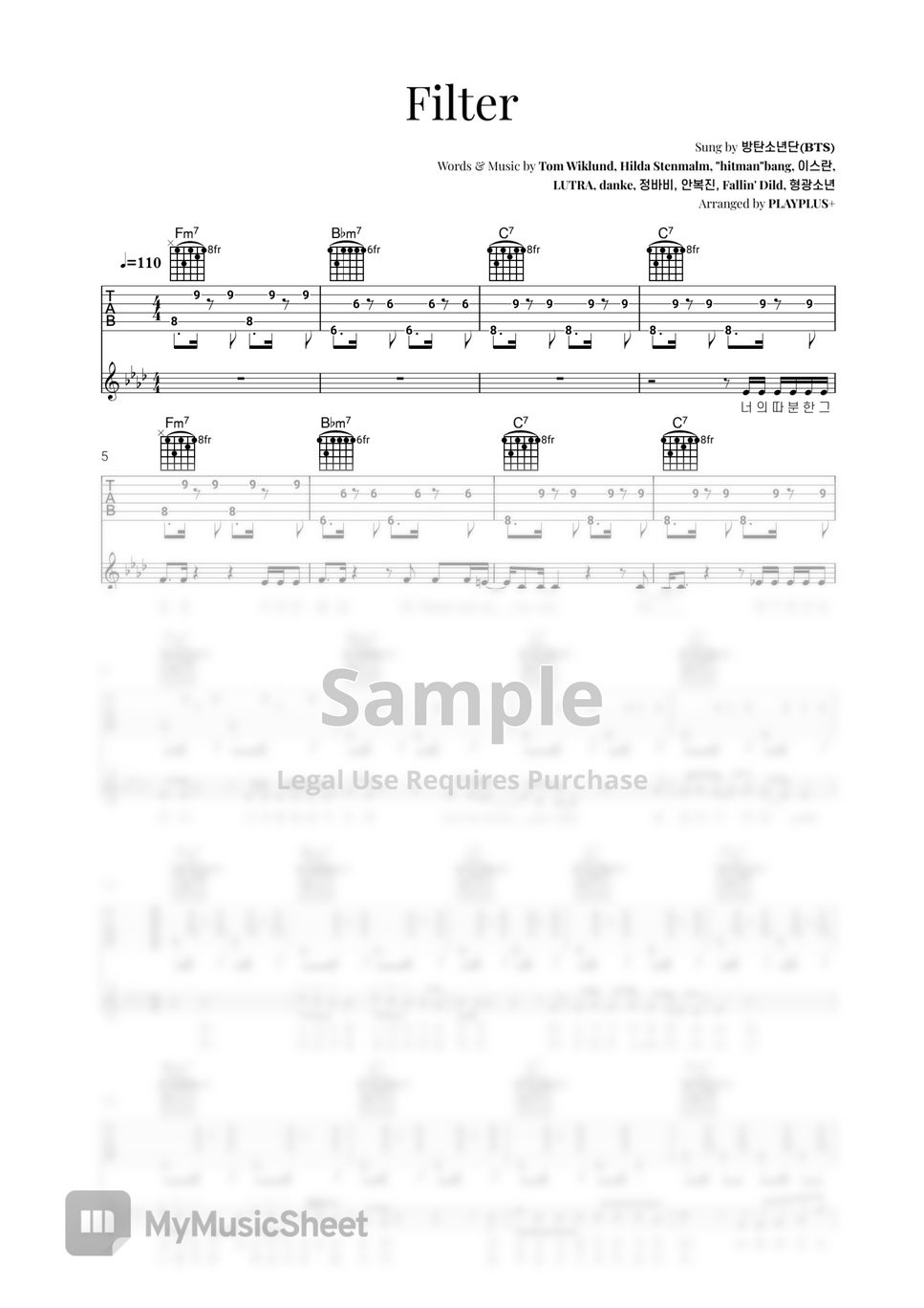 BTS - Filter Spartito by playplus