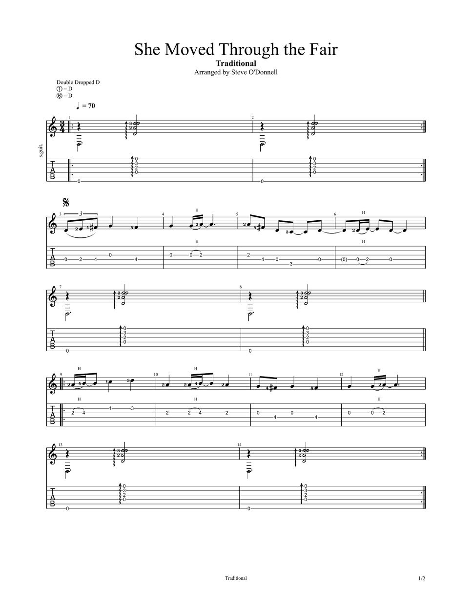 Traditional - She Moved Through the Fair Partition musicale by Steve O ...