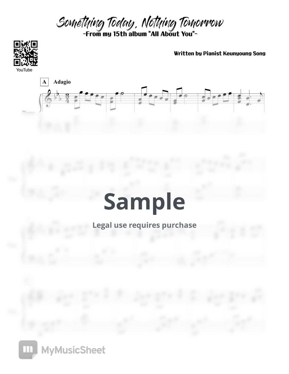 Keunyoung Song(송근영) - Something Today, Nothing Tomorrow (15th Album) 樂譜 ...