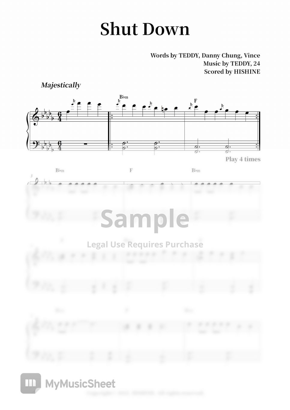 BLACKPINK - Shut Down Sheet Music by HISHINE
