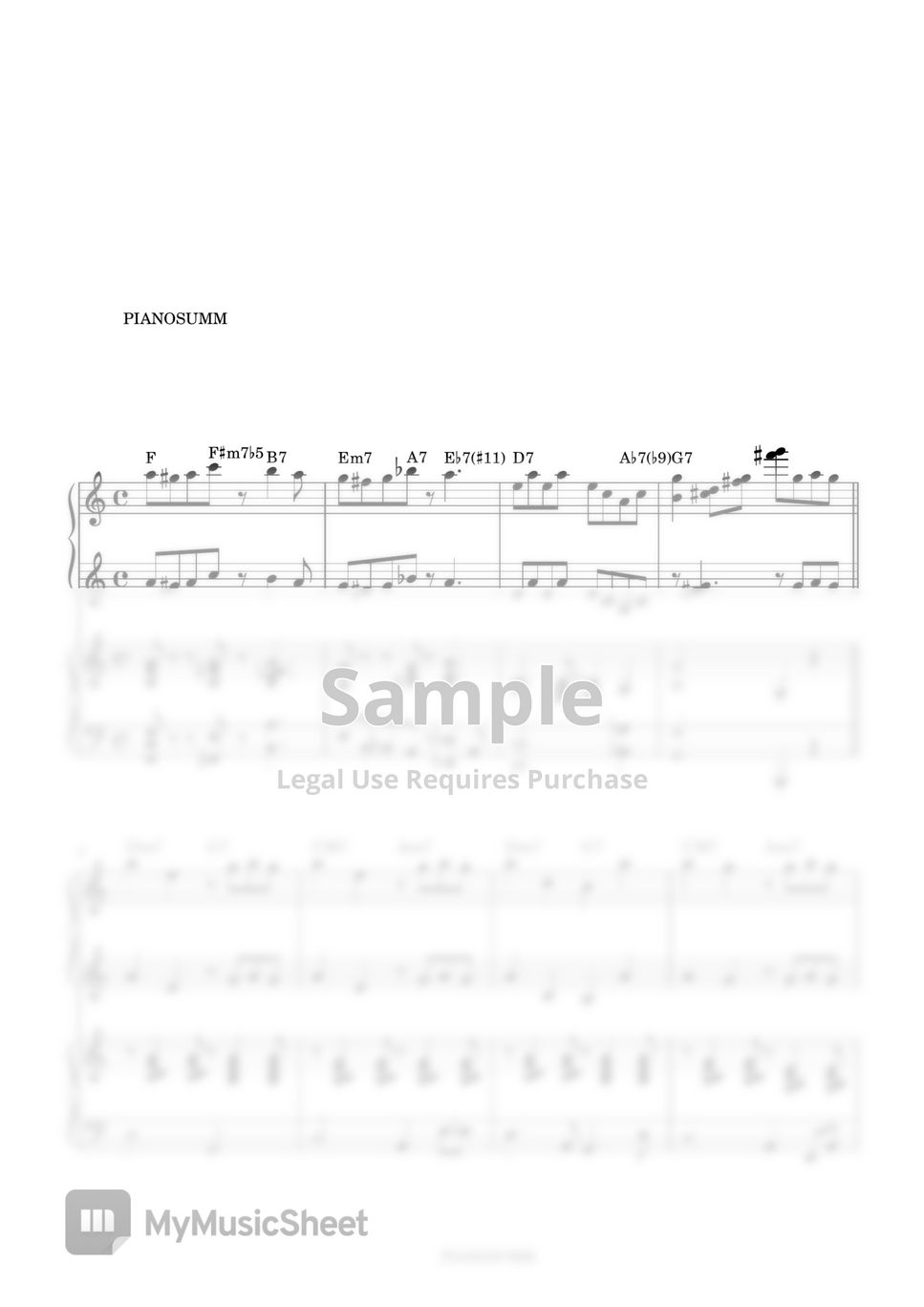 J Rabbit 제이레빗 Snack Song 간식송 4hands Sheets By Pianosumm