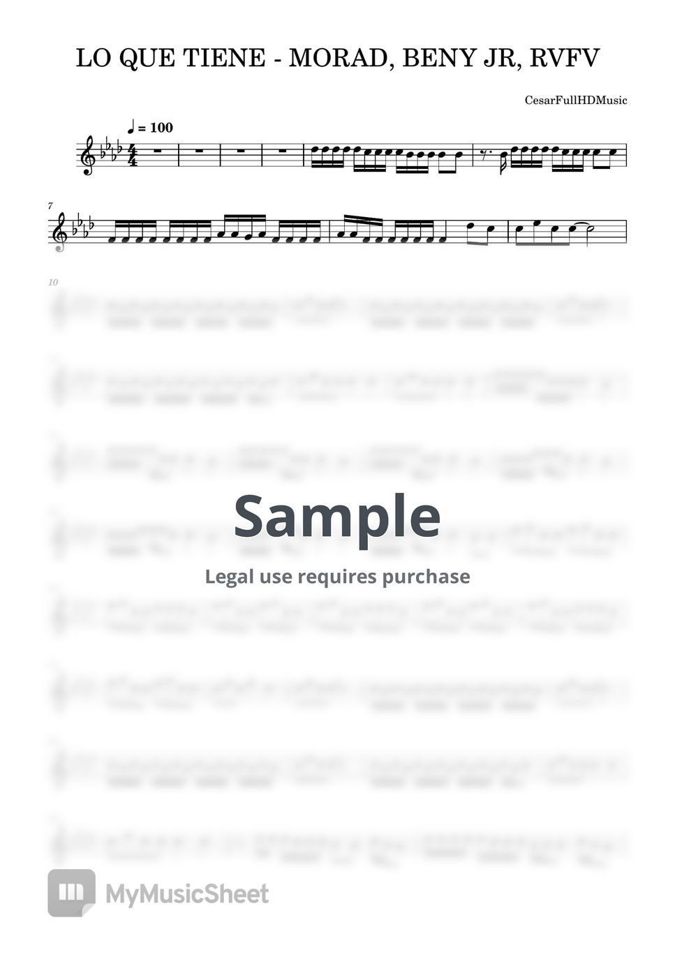 MORAD, BENY JR, RVFV - LO QUE TIENE Sheets