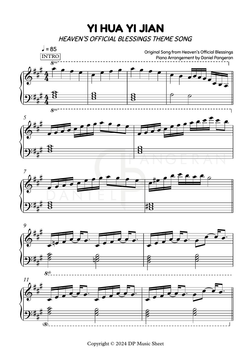 Li Xinyi - Yi Hua Yi Jian (李鑫一 - 一花一劍) 악보 by Daniel Pangeran