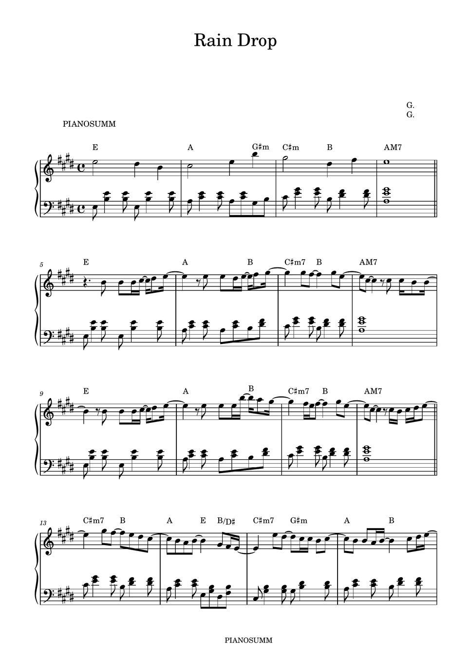 IU(아이유) - Rain Drop Sheet by PIANOSUMM