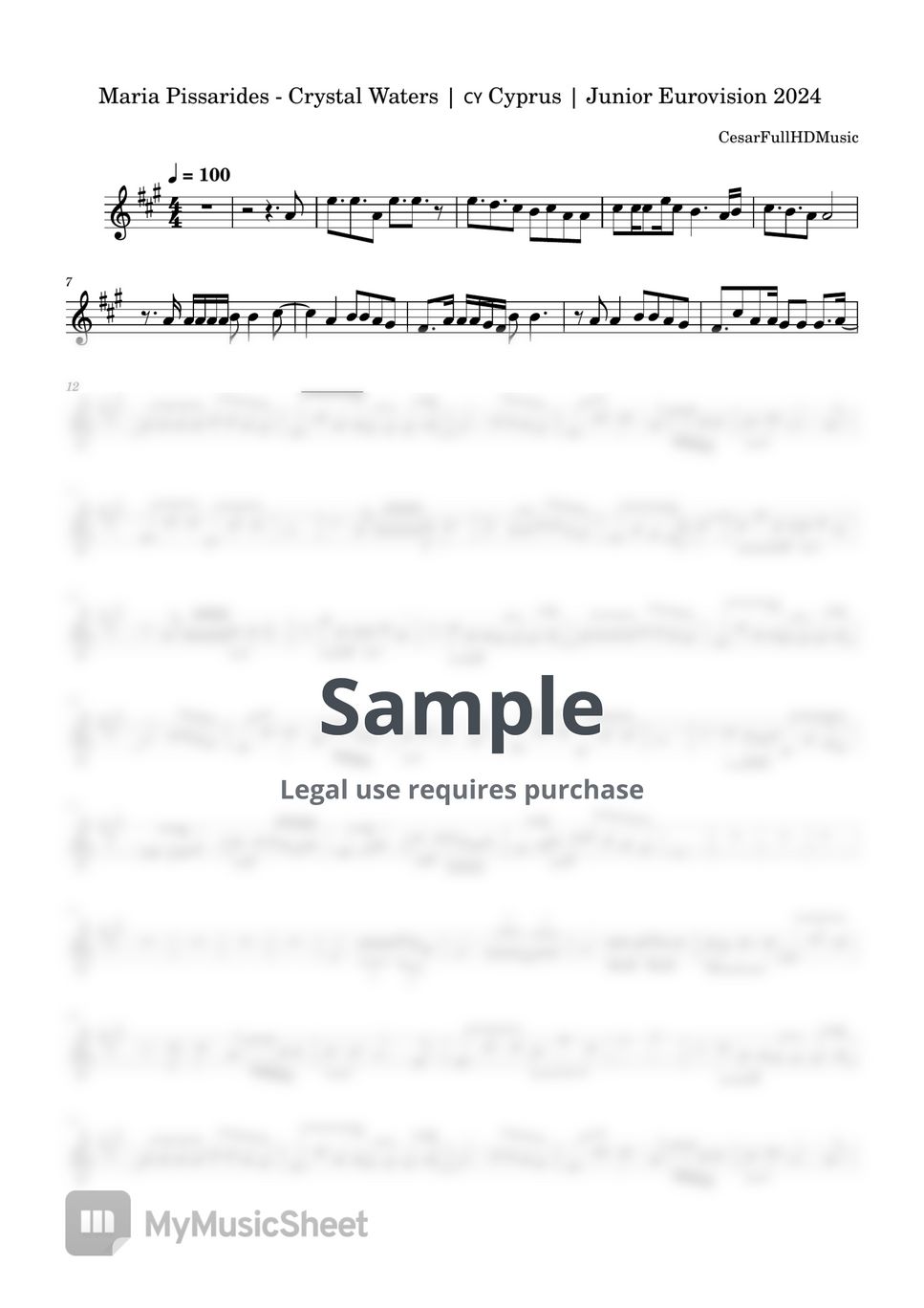 Maria Pissarides - Crystal Waters - 🇨🇾 Cyprus - Junior Eurovision 2024 ...