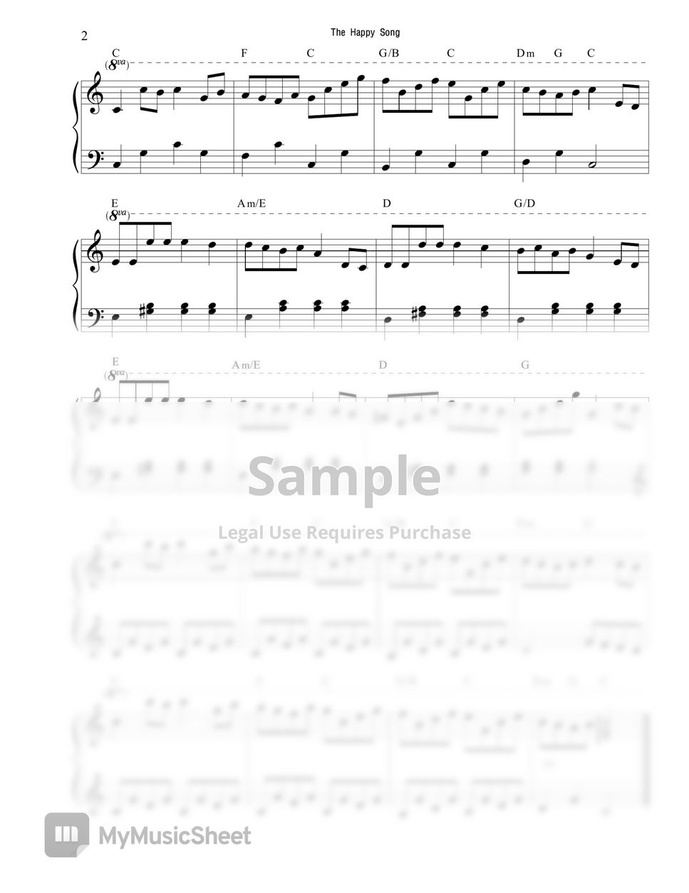 Frank Mills - The happy song (EASY VER.) 악보 by NA_PIANO