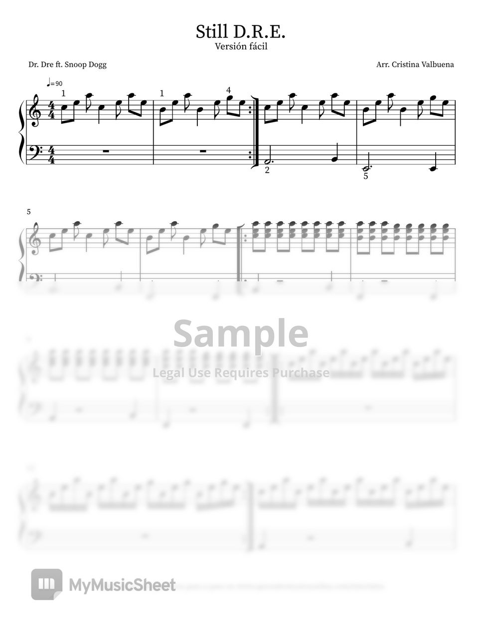 Dr. Dre feat Snoop Dog - Still DRE 악보 by Cristina Valbuena