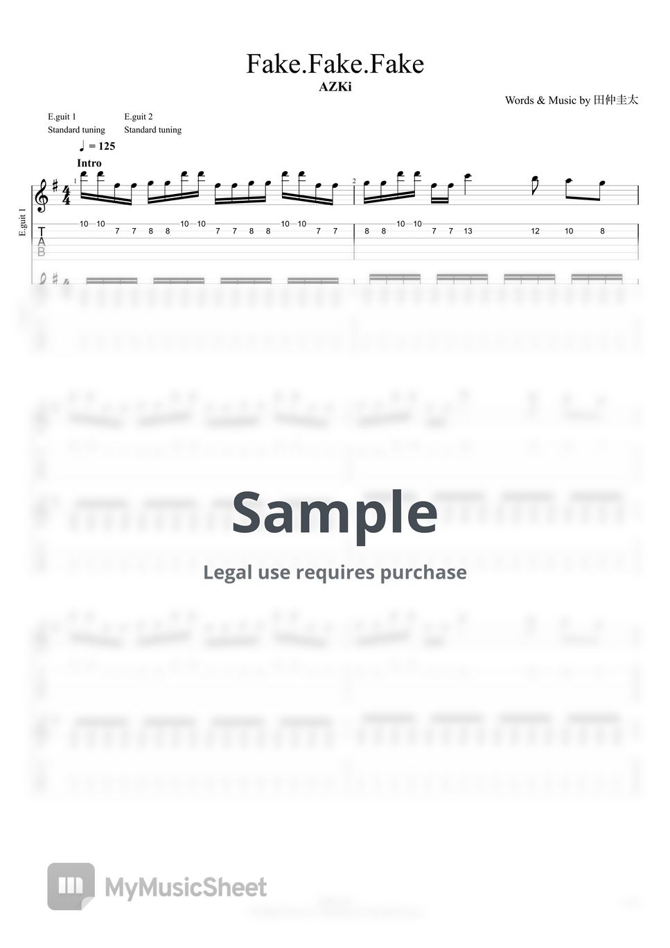 AZKi - Fake.Fake.Fake Sheet Music by Nori_tele