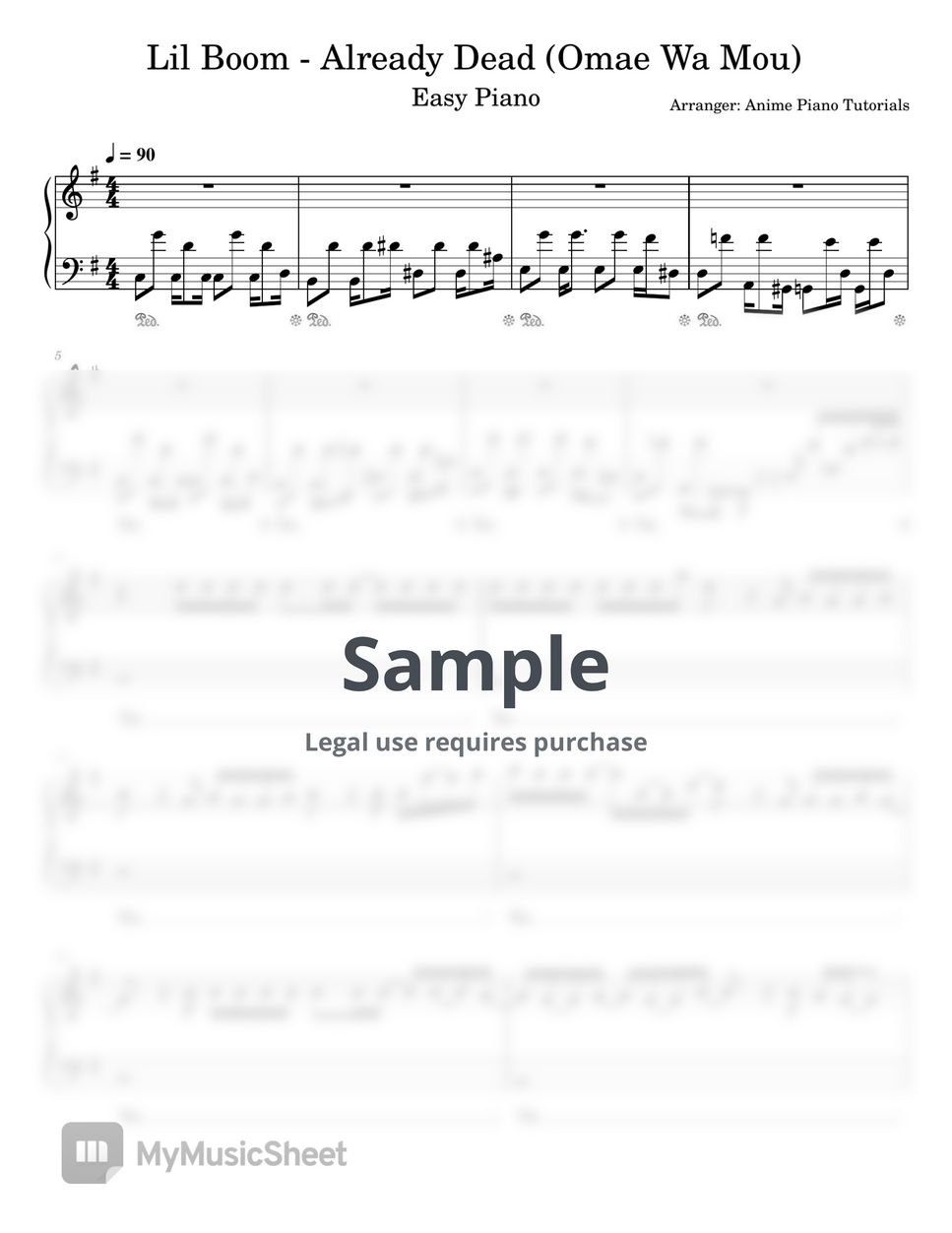 Lil Boom - Already Dead (Omae Wa Mou) - Lil Boom - Already Dead 악보 by ...