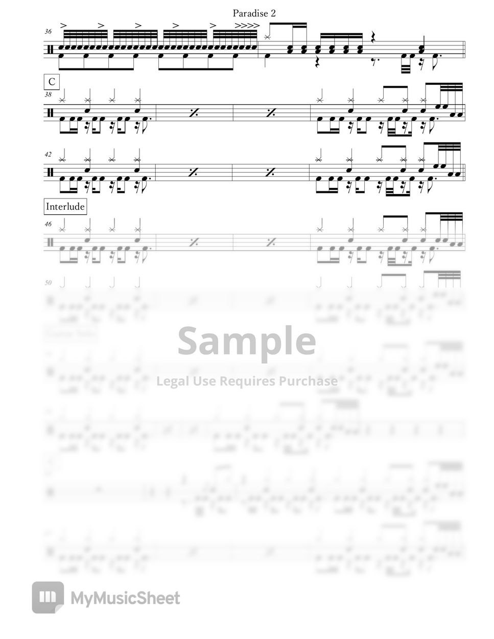 FTISLAND - Paradise Sheets by Arkadia Drums