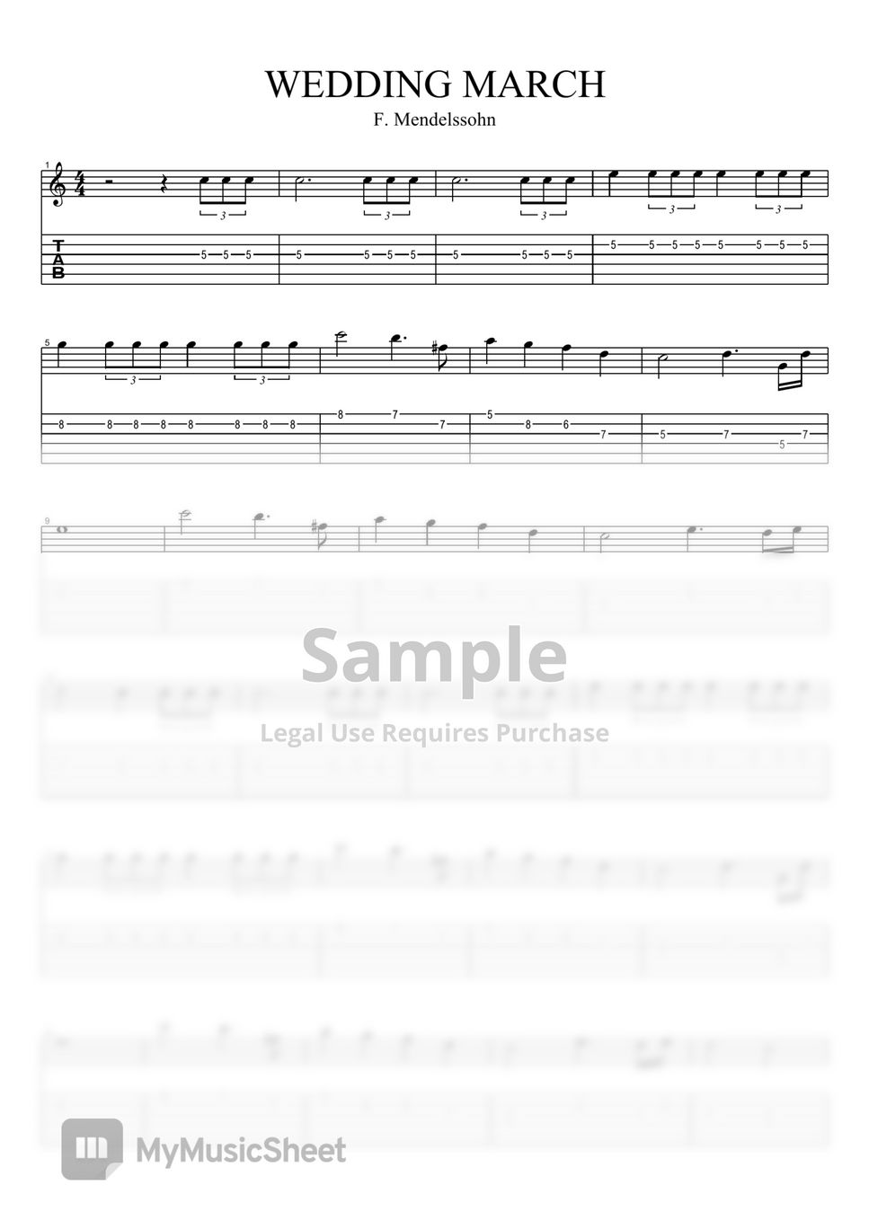 Felix Mendelssohn Wedding March Mendelssohn Sheets By Marco Vitali